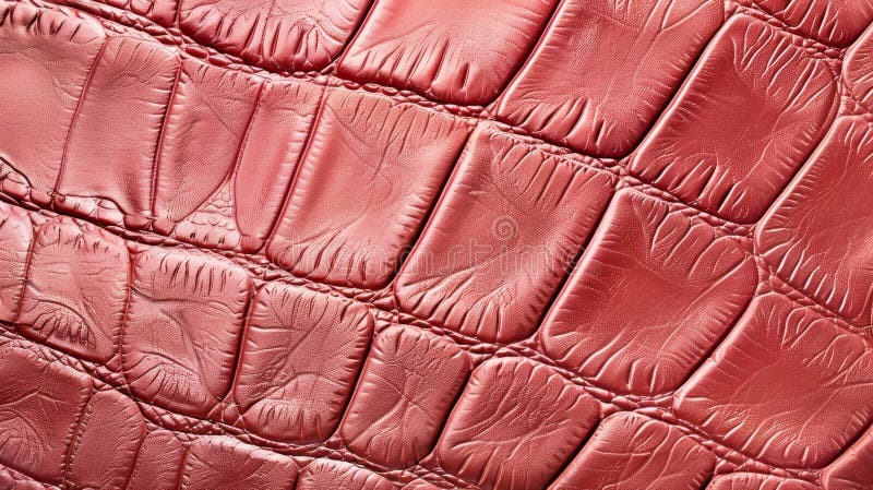 A Deep Red, Crocodile-skin Textured Leather. with Embossed Pattern ...