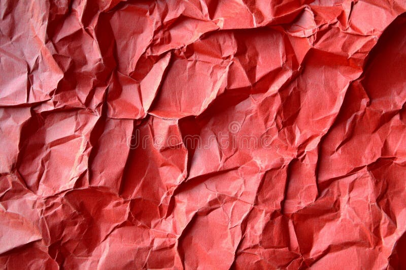 Vibrant Red Crumpled Paper Texture with Shadows. AI Generated Stock ...