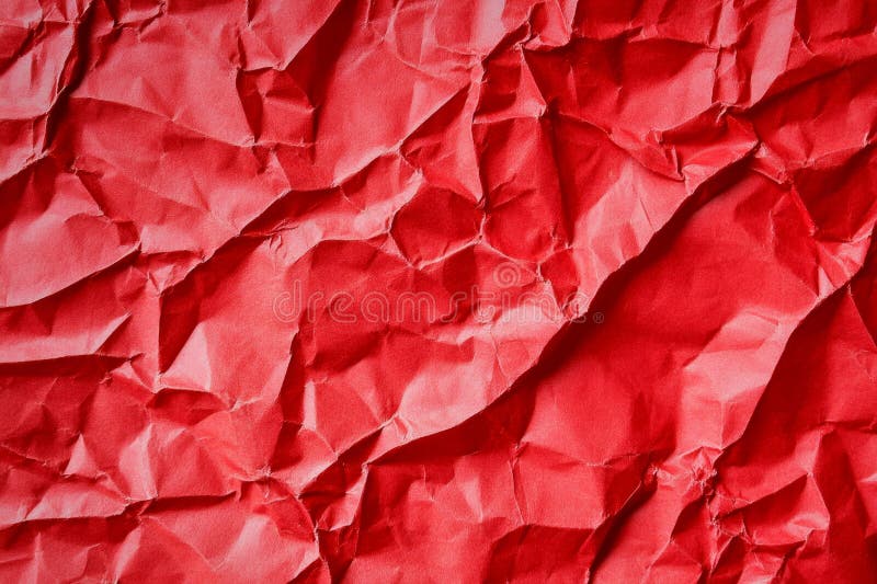 Vibrant Red Crumpled Paper Texture with Shadows. AI Generated Stock ...