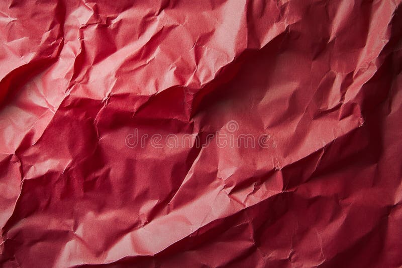 Vibrant Red Crumpled Paper Texture with Shadows. AI Image Stock Image ...