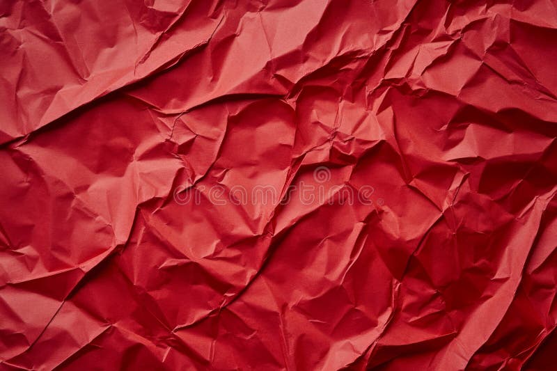 Vibrant Red Crumpled Paper Texture with Shadows. AI Image Stock Image ...