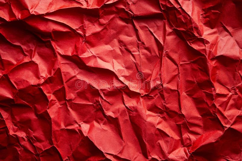 Vibrant Red Crumpled Paper Texture with Shadows. AI Image Stock Photo ...