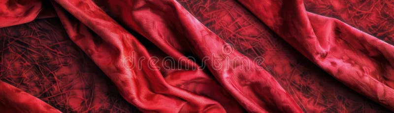 Deep Red Crushed Velvet Fabric with an Elegant Texture Stock ...