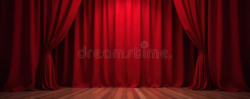 Deep Red Curtain Backdrop, Theatrical Setting, Folds, Show Stock ...