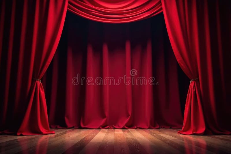 Deep Red Curtain, Theatrical Lighting, Stage Divide, Heavy, Dark ...