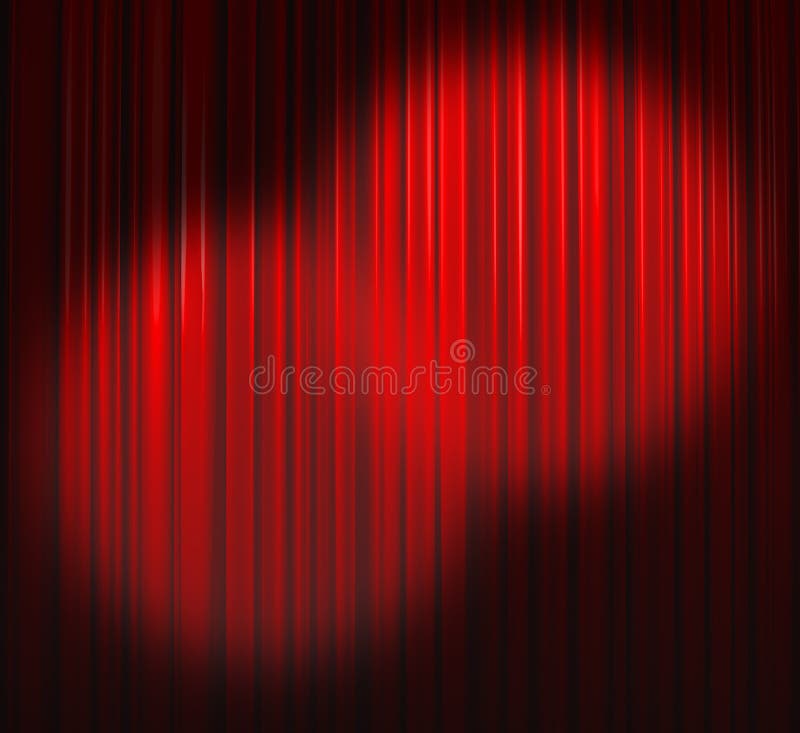 Deep Red Curtain with Spotlight Stock Illustration - Illustration of ...