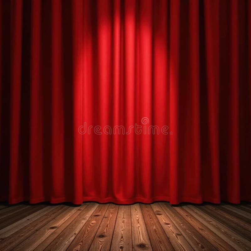 Deep Red Curtains Glow, Highlighting Rich Wood Grain , Grain, Curtains ...