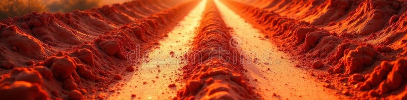 Deep Red Dirt Road, Coarse Texture, Sun Baked Soil, Arid, Outback Stock ...