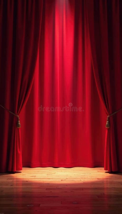 Deep Red Drapes, Bright Spotlight, Bare Stage , Film, Light Stock ...