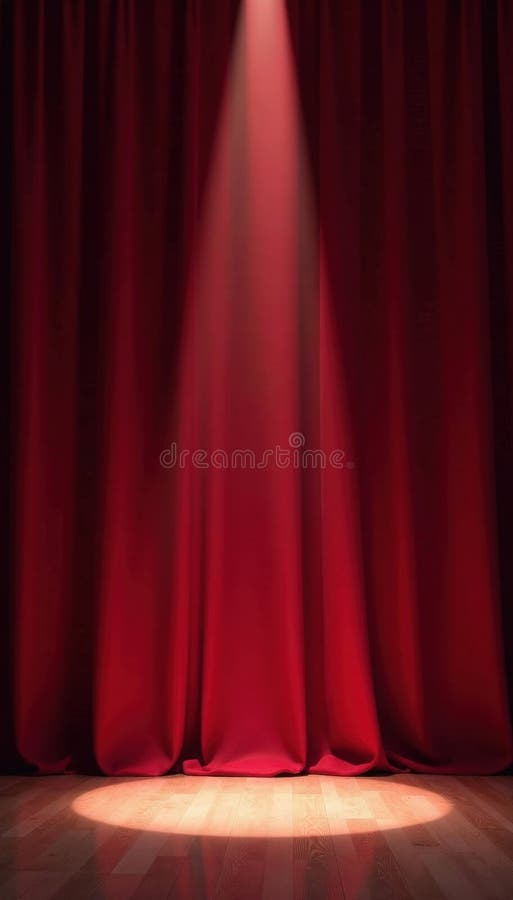 Deep Red Drapes, Bright Spotlight, Bare Stage , Red, Vivid Stock ...