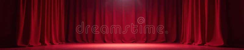 Deep Red Drapes, Single Spotlight Illuminates Bare Stage, Play ...
