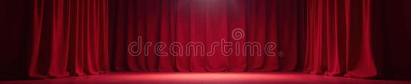 Deep Red Drapes, Single Spotlight Illuminates Bare Stage, Play ...