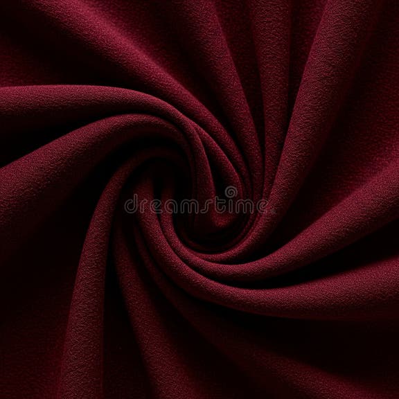 Deep Red Fabric Twisted into a Spiral, Creating a Textured, Flowing ...
