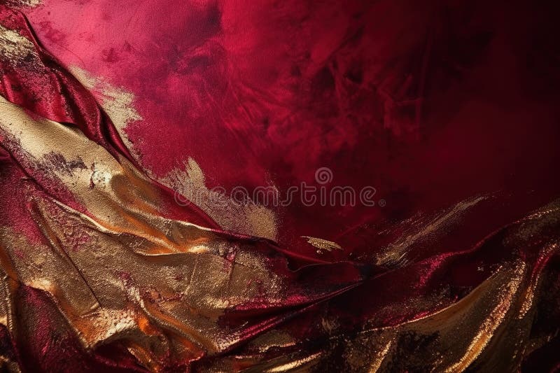 Deep Red Gold Foil Texture Background with Generative AI Stock ...