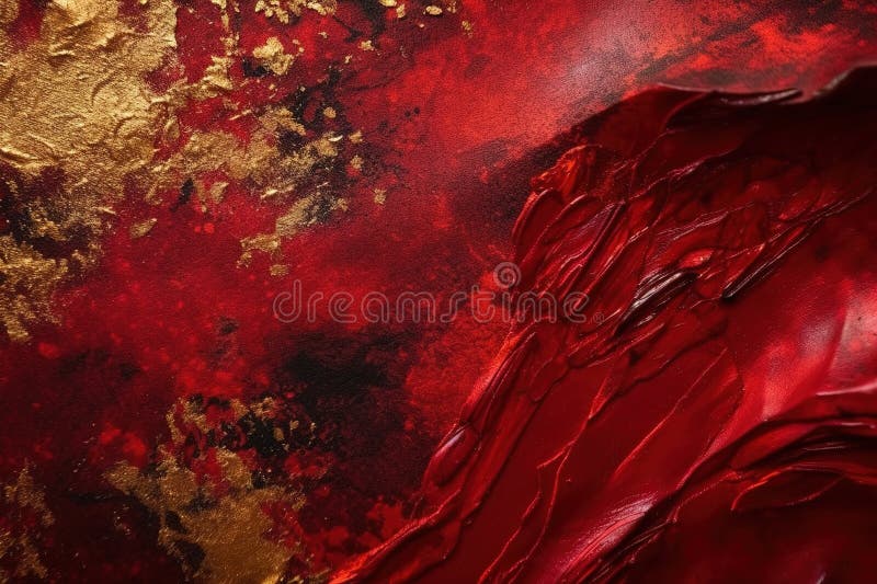 Deep Red Gold Foil Texture Background with Generative AI Stock ...