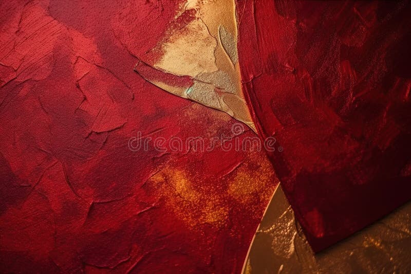 Deep Red Gold Foil Texture Background with Generative AI Stock ...