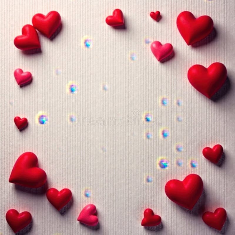 Deep Red Hearts Scattered on Textured Background Corazon Texture Card ...