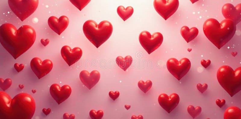 Deep Red Hearts, Subtle Gradient, Seamless Pattern, Symbol, Seamless ...