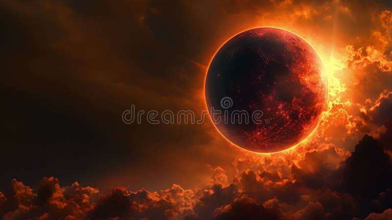 The Deep Red Hue of the Eclipse Contrasted Beautifully Against the Deep ...