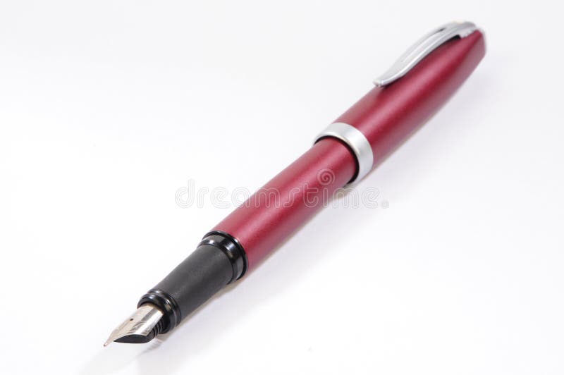 Deep red ink pen stock photo. Image of luxury, note, gold - 8729356