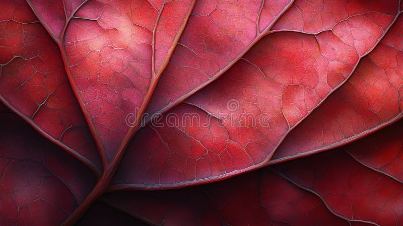 Deep Red Leaf Veins Texture Detail Close Up Stock Illustration ...