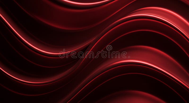 Deep Red Metallic Flowing Waves with a Rich and Glossy Background ...