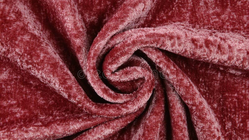 Deep Red Plush Fabric Swirled Softly Stock Illustration - Illustration ...