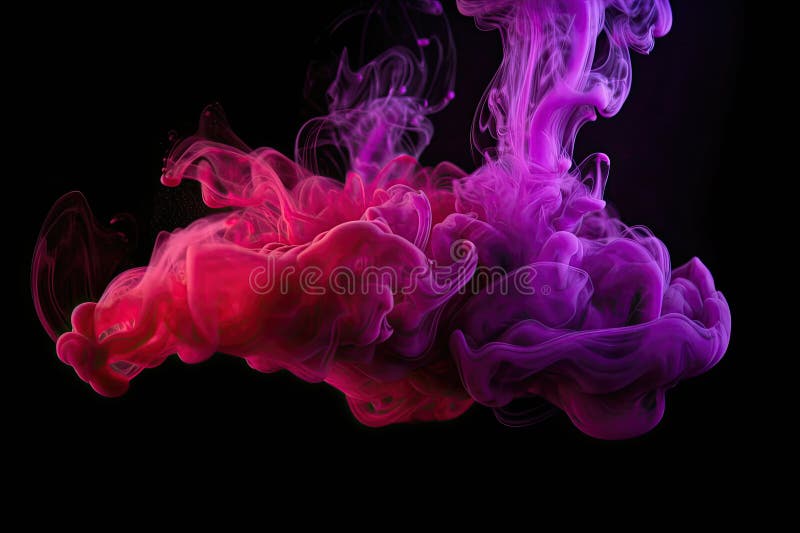 Deep Red and Purple Smoke on Black Background. Stock Illustration ...