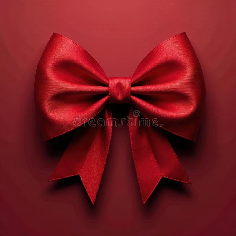 Deep Red Satin Bow Layered with a Smaller, Simpler Red Bow , Double Bow ...