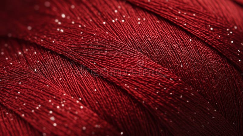 Deep Red Sewing Thread Spool with Detailed Fiber Texture Close-up Stock ...