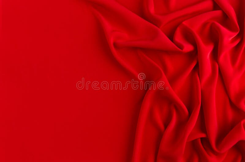 Deep Red Silk Smooth Wavy Background with Copy Space. Stock Photo ...