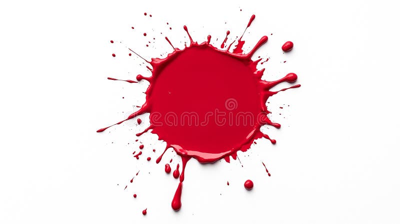 Deep Red Splash on White Paper Creates Striking Visual Impact Stock ...