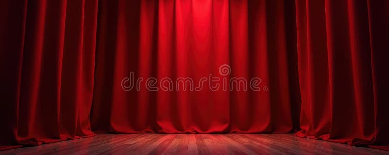 Deep Red Stage Curtain Panorama, Rich Texture , Luxury, Fabric Stock ...