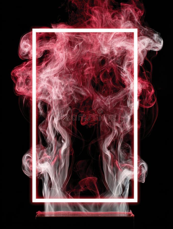 Dramatic Contrast Red White Smoke Black Background Dynamic Visual ...