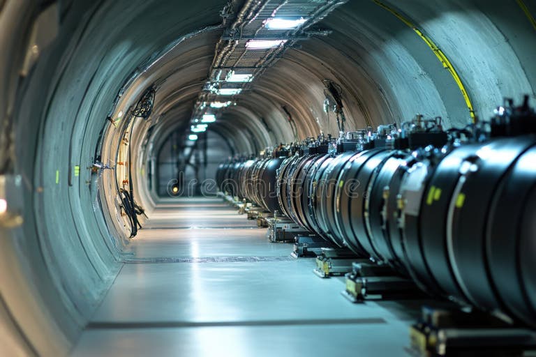 Advanced Research Facility Features Long Corridor Lined with Scientific ...