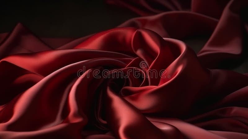 Deep Rich Red Colored Satin. Generative AI Stock Illustration ...