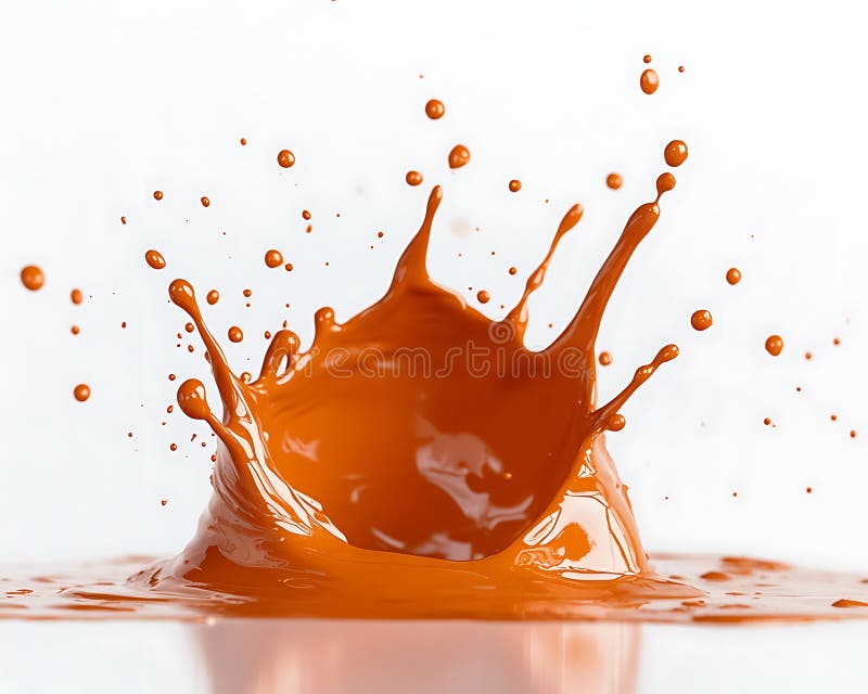 Deep Rust Orange Paint Splash Isolated on a Blank White Surface Stock ...