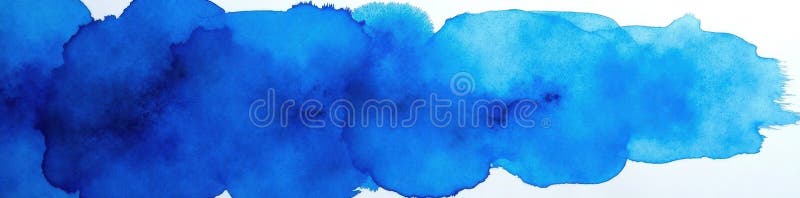 Deep, Saturated Blue Watercolor Streaks, Dramatic Brushstrokes, Sky ...