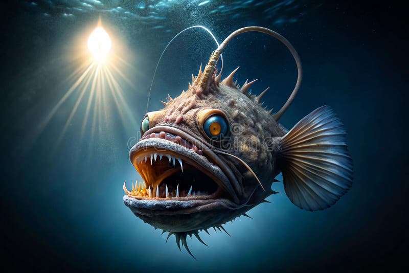 Deep Sea Anglerfish, Sunlight, Underwater, Dramatic Scene Stock ...