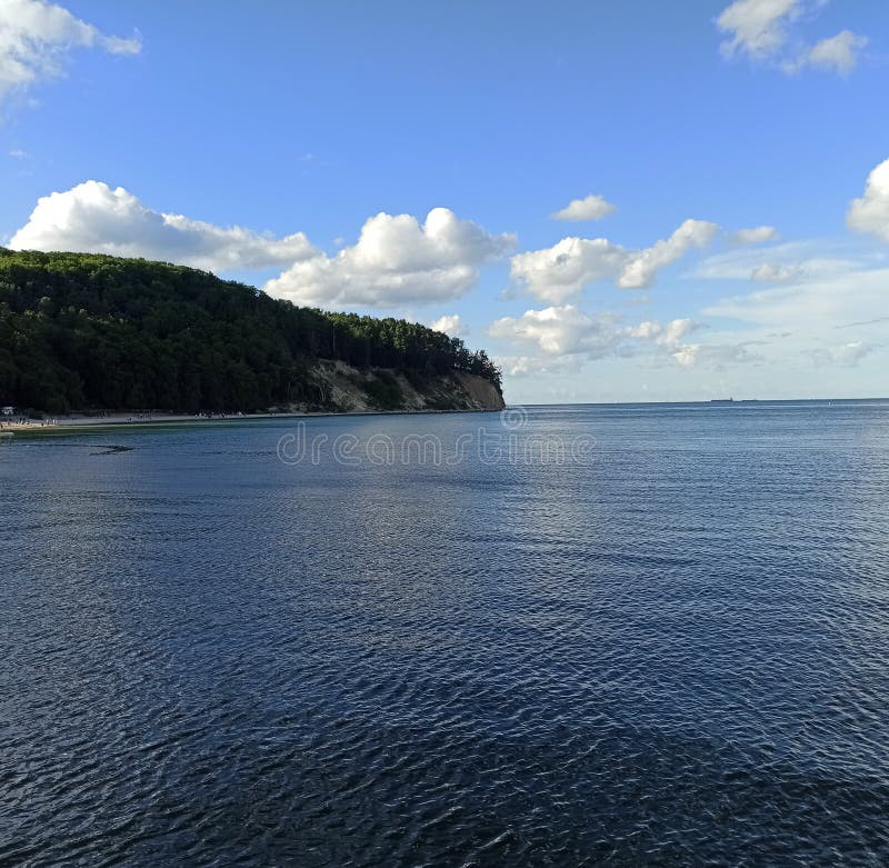 Deep sea and cliff stock photo. Image of sunny, baltic - 190138456