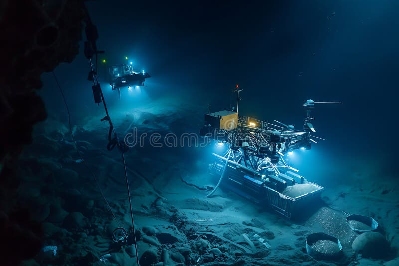 Deep Sea Exploration: Underwater Robotic Vehicles in Action Stock ...