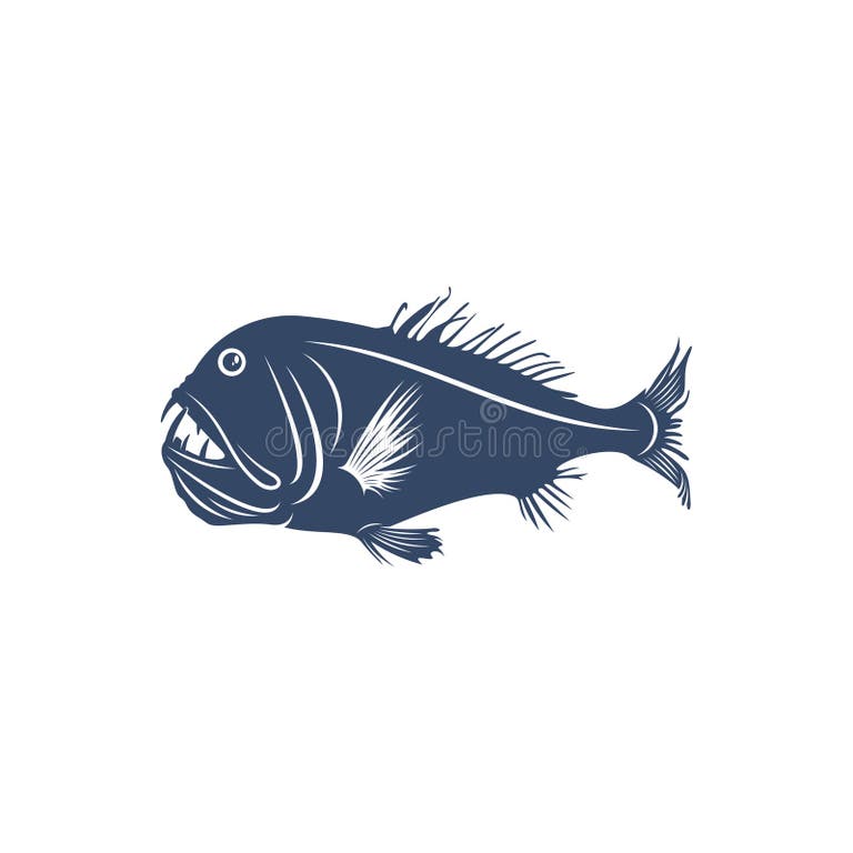 Deep Sea Fish Vector Illustration Design. Deep Sea Fish Logo Design ...