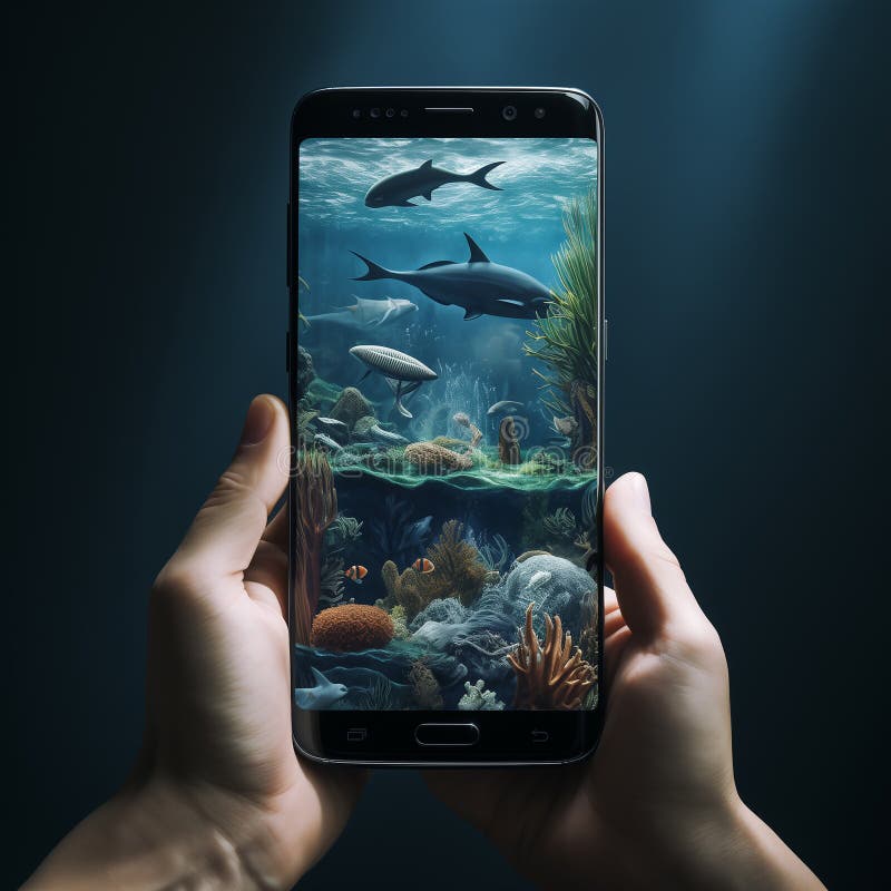 Deep Sea Images with Aquatic Animals, Corals in a Mobile Phone ...