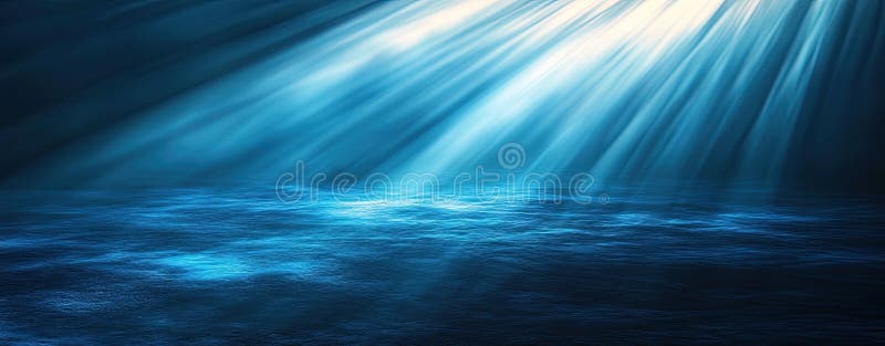 Deep Sea Light Beam Background: High-Resolution Underwater Scene with ...
