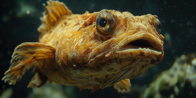 Deep Sea Monster Fish with Sharp Teeth, Bioluminescent Features, and ...