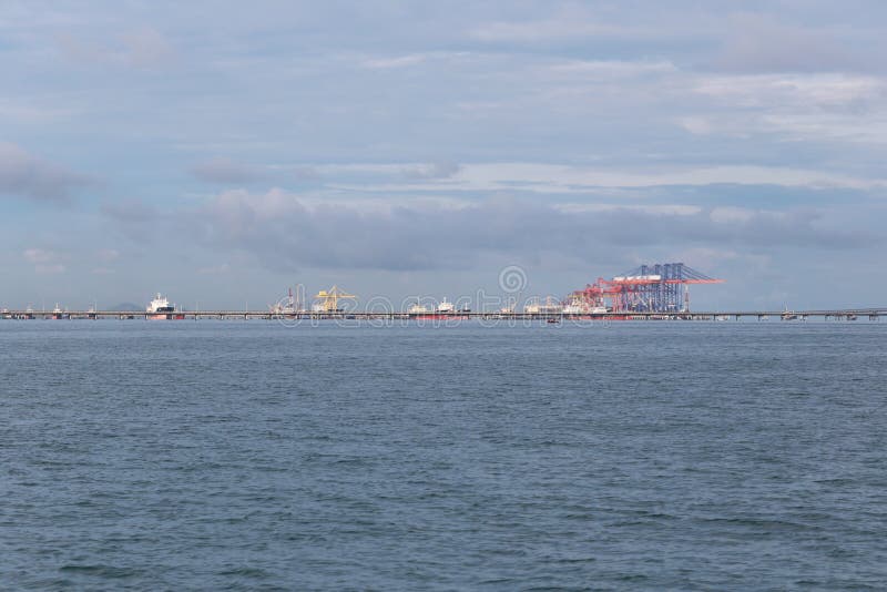 Deep sea port at sea. stock image. Image of marine, offshore - 93769487