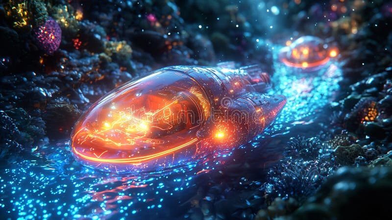 Deep-sea Science and Technology Spacecraft Stock Illustration ...