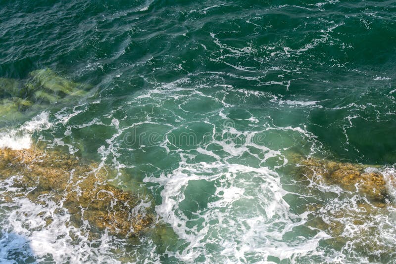 Deep Sea Surface Texture with Sea Foam Stock Image - Image of coast ...