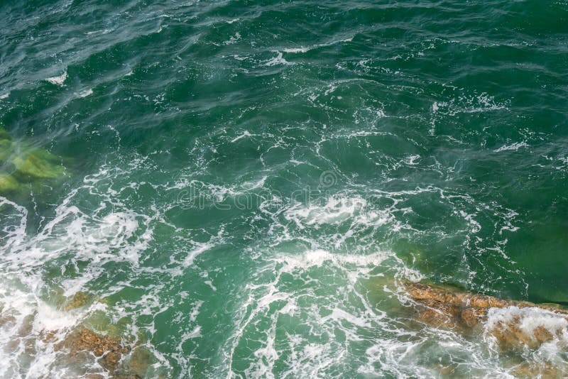 Deep Sea Surface Texture with Sea Foam Stock Image - Image of beach ...