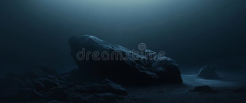 Deep Sea Underwater Rock Formation Stock Illustration - Illustration of ...